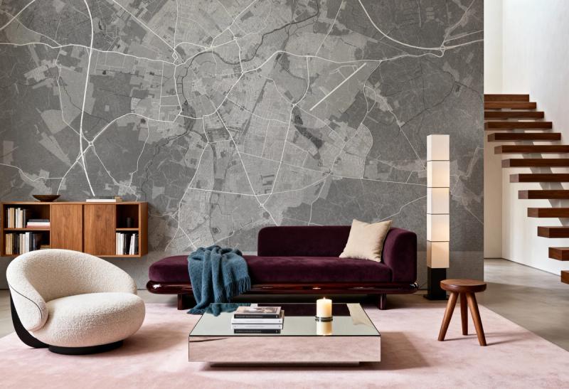 Cambridge Grey wallpaper mural 100% PVC-free and non-toxic