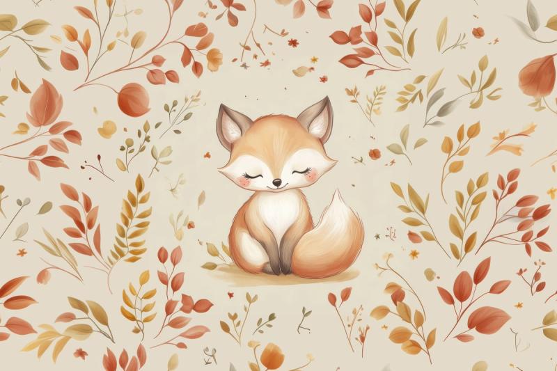 Fox Fall wallpaper mural 100% PVC-free and non-toxic