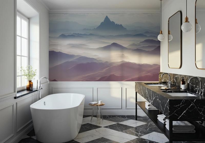 Soft Mountains wallpaper mural 100% PVC-free and non-toxic