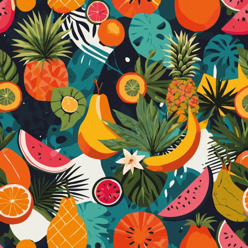 Tropical Fruits wallpaper mural 100% PVC-free and non-toxic
