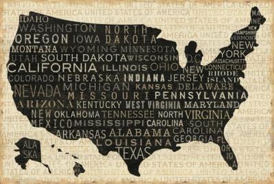 USA States wallpaper mural 100% PVC-free and non-toxic
