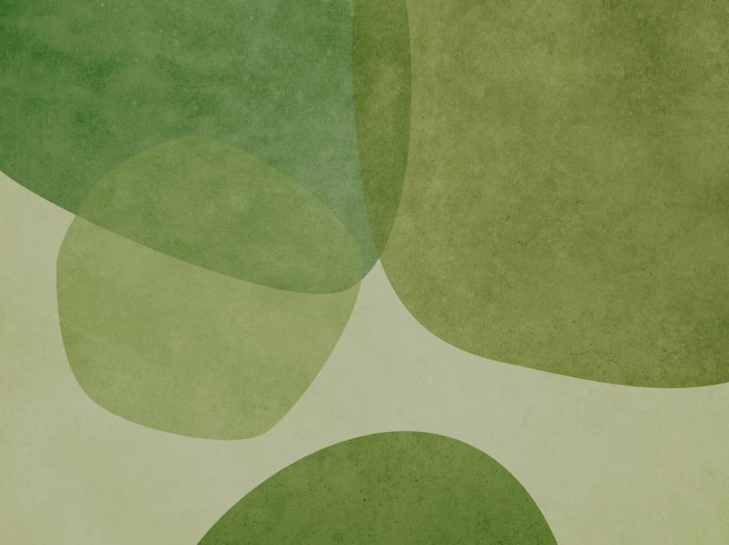 Embracing Shapes, Dill Green wallpaper mural 100% PVC-free and non-toxic