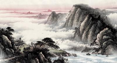Shan Shui wallpaper mural 100% PVC-free and non-toxic
