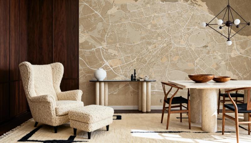 Edinburgh Ochre wallpaper mural 100% PVC-free and non-toxic