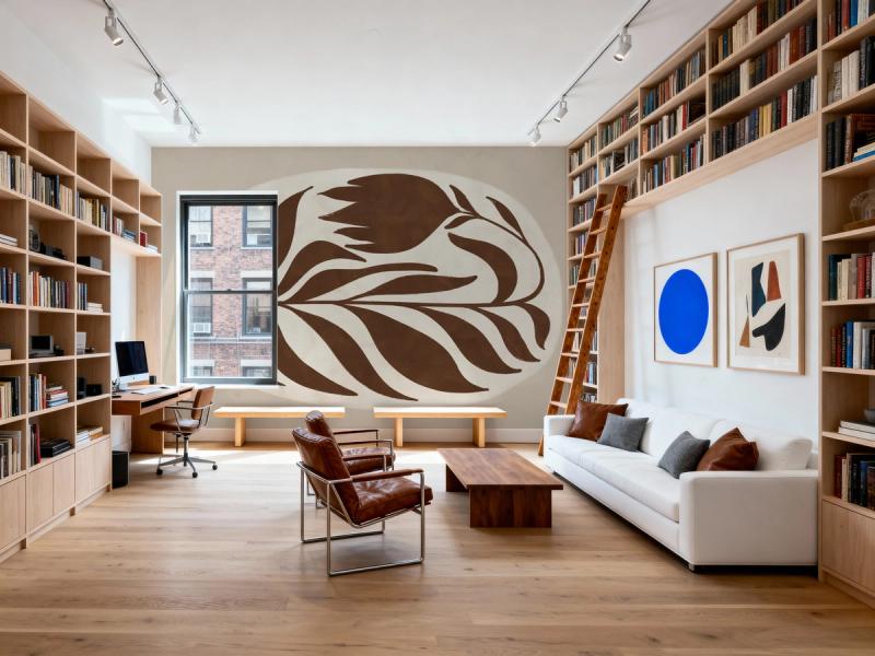 Floral Simplicity I wallpaper mural 100% PVC-free and non-toxic