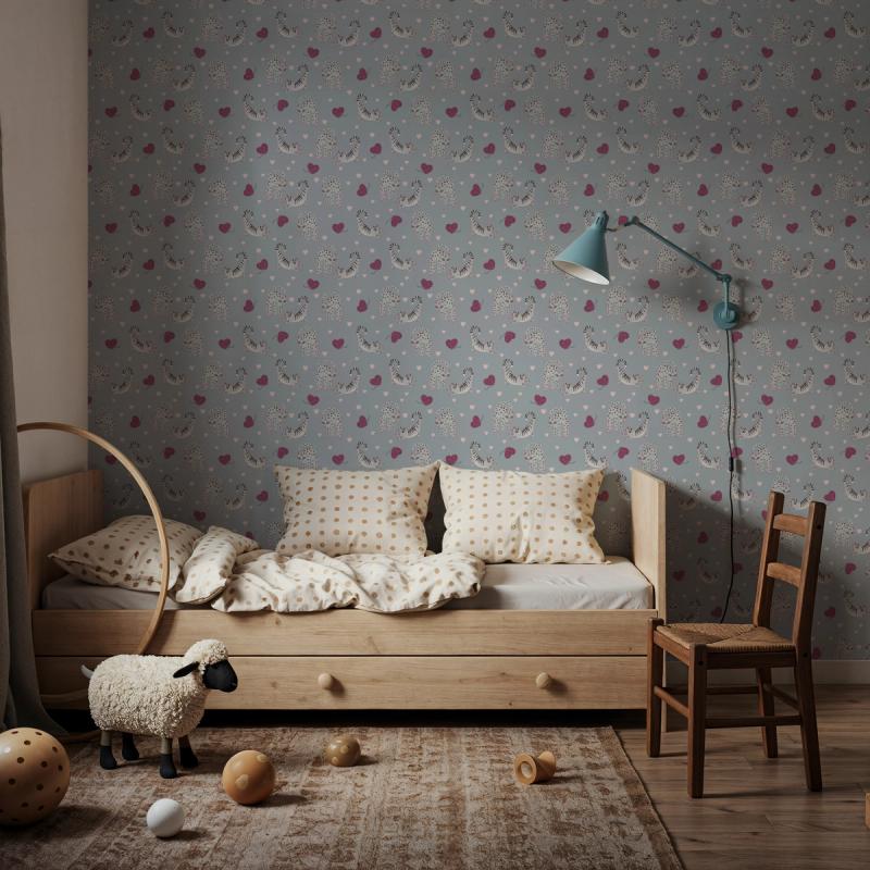 Kitten Love, Sky wallpaper 100% PVC-free and non-toxic