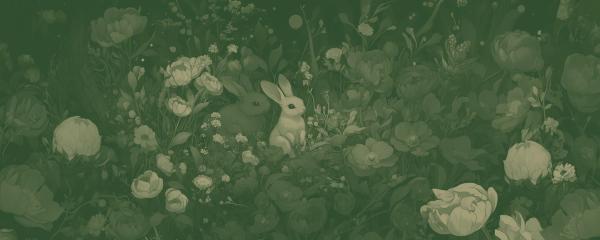 Rabbits Green wallpaper mural 100% PVC-free and non-toxic