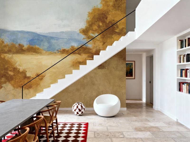 August Fields Orange wallpaper mural 100% PVC-free and non-toxic