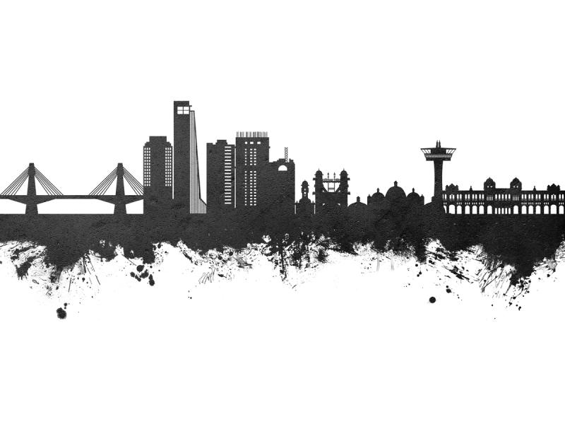 Chattogram Bangladesh Skyline Black & White wallpaper mural 100% PVC ...