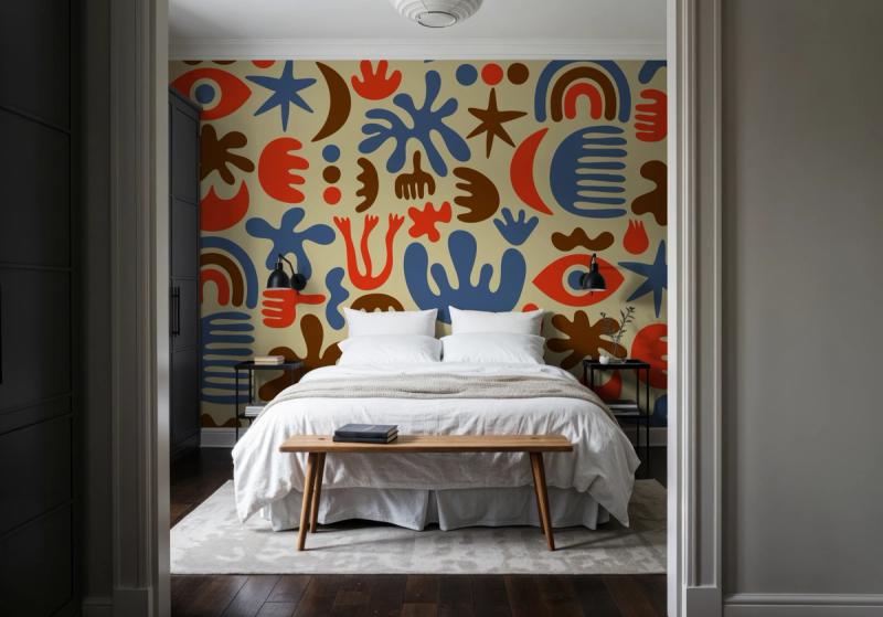 Cute Cutouts Mural, Multi wallpaper mural 100% PVC-free and non-toxic