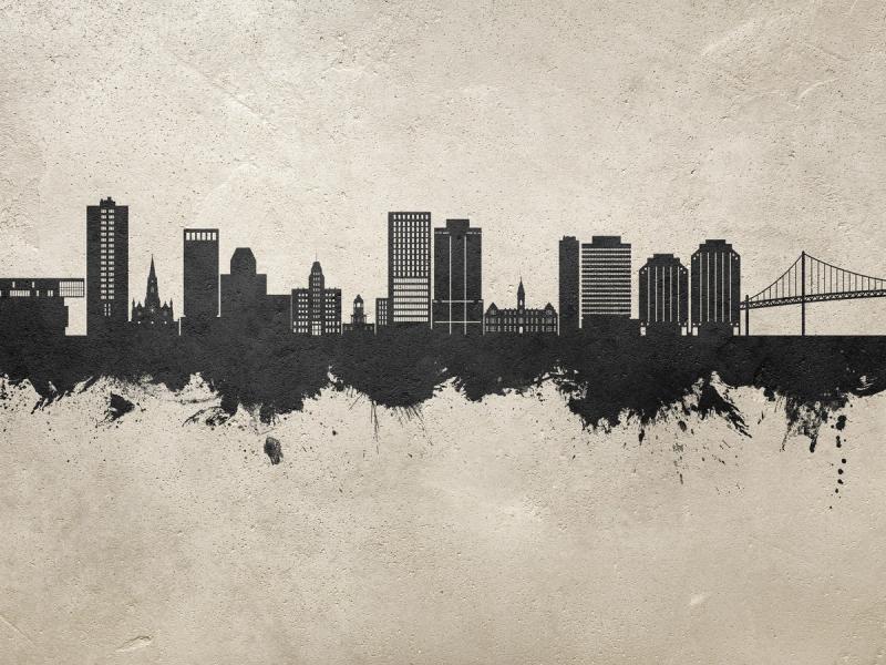 Halifax Canada Skyline Concrete wallpaper mural 100% PVC-free and non-toxic