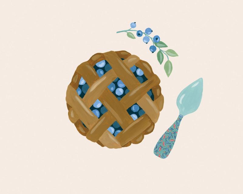 Baking with Blueberries III wallpaper mural 100% PVC-free and non-toxic