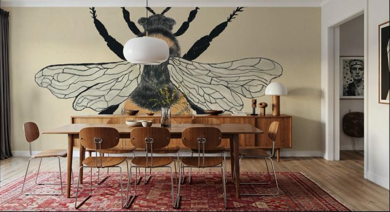 Bee Kind wallpaper mural 100% PVC-free and non-toxic