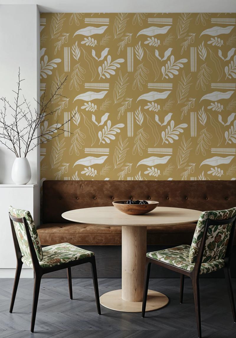Autumn Leaves Beige tapet 100% PVC-fri och giftfri