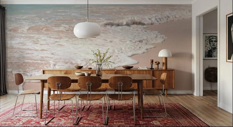 Pink Sand Shoreline wallpaper mural 100% PVC-free and non-toxic