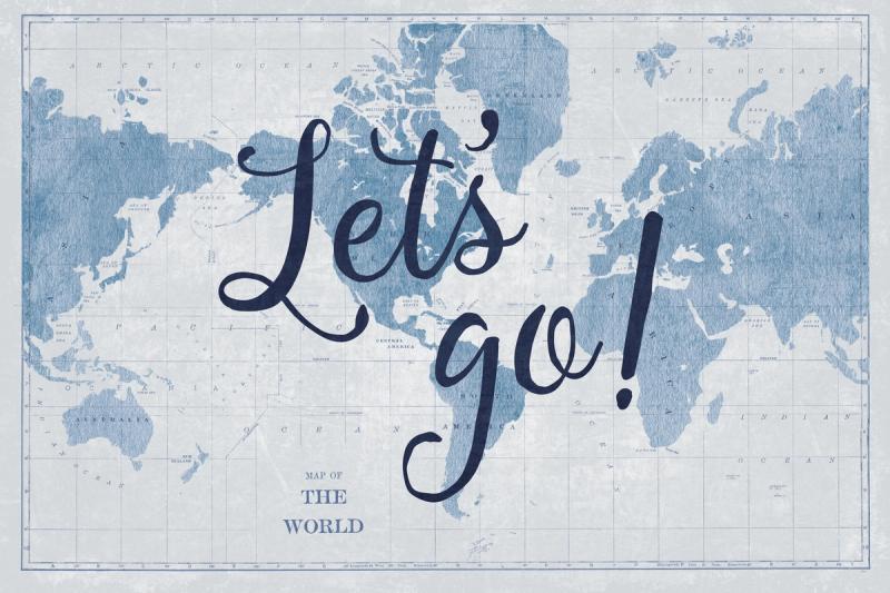 Lets Go Blue World wallpaper mural 100% PVC-free and non-toxic