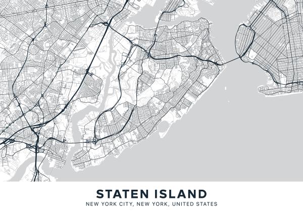Map of Staten Island wallpaper mural 100% PVC-free and non-toxic