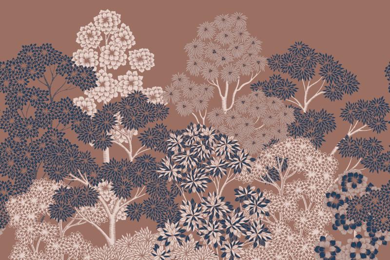 Overleaf Woodland, Fudge wallpaper mural 100% PVC-free and non-toxic