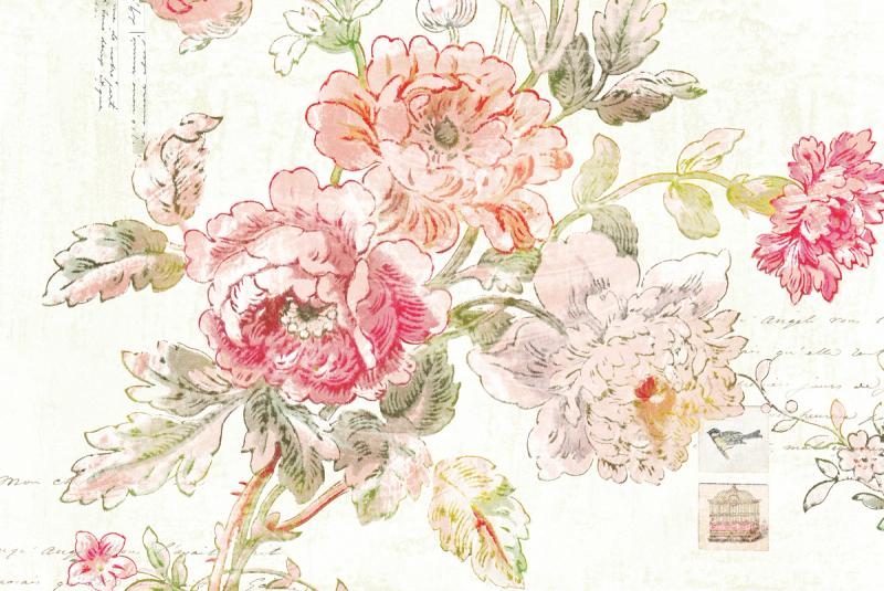 Cottage Roses I wallpaper mural 100% PVC-free and non-toxic