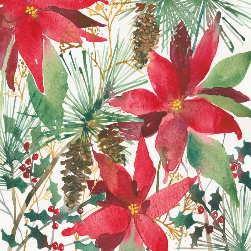 December Flowers wallpaper mural 100% PVC-free and non-toxic