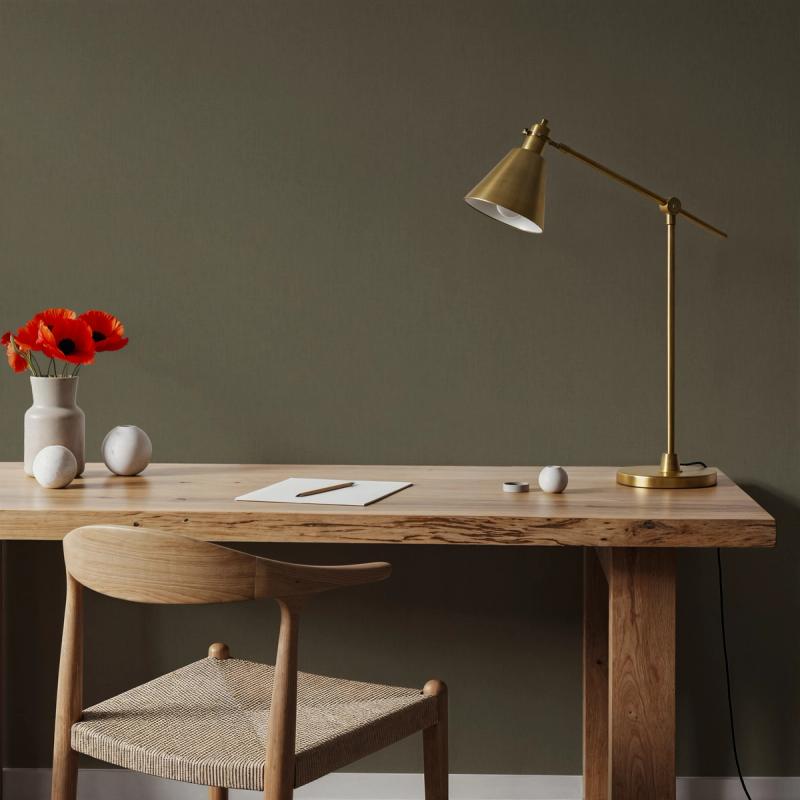 Linen Mist Murky Collection, Khaki wallpaper 100% PVC-free and non-toxic