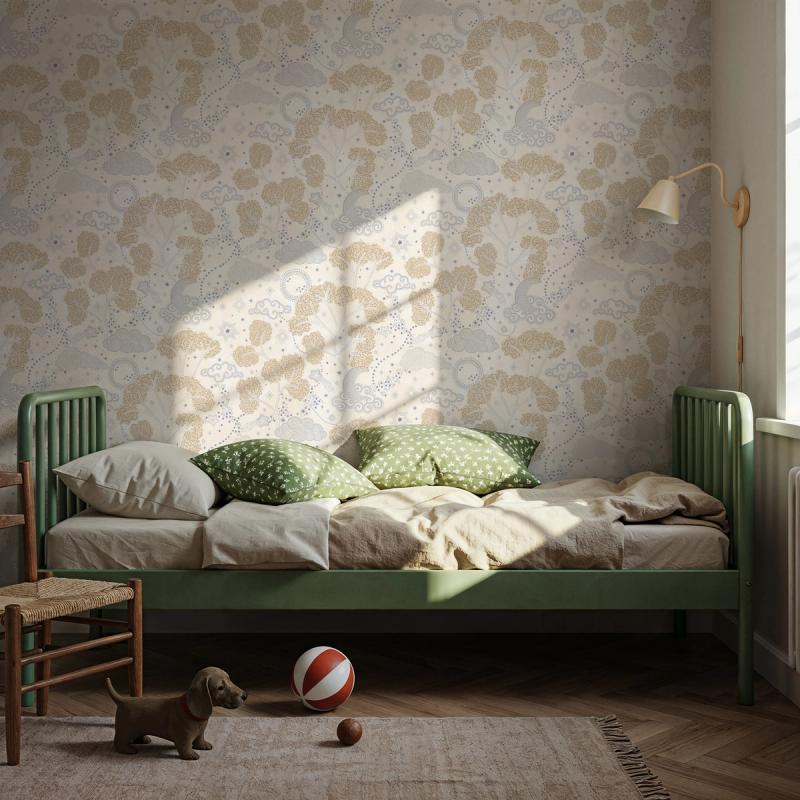 Moonlit Sky Petite, Cream wallpaper 100% PVC-free and non-toxic