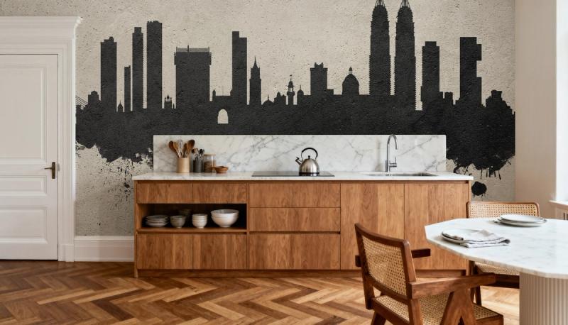 Mumbai Skyline India Bombay Concrete wallpaper mural 100% PVC-free and ...