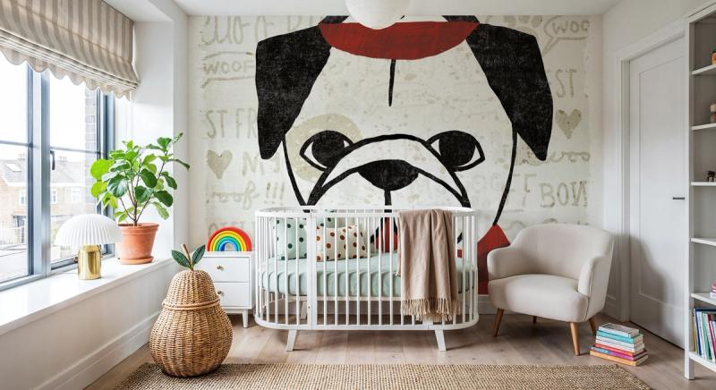 Puppy Love II wallpaper mural 100% PVC-free and non-toxic