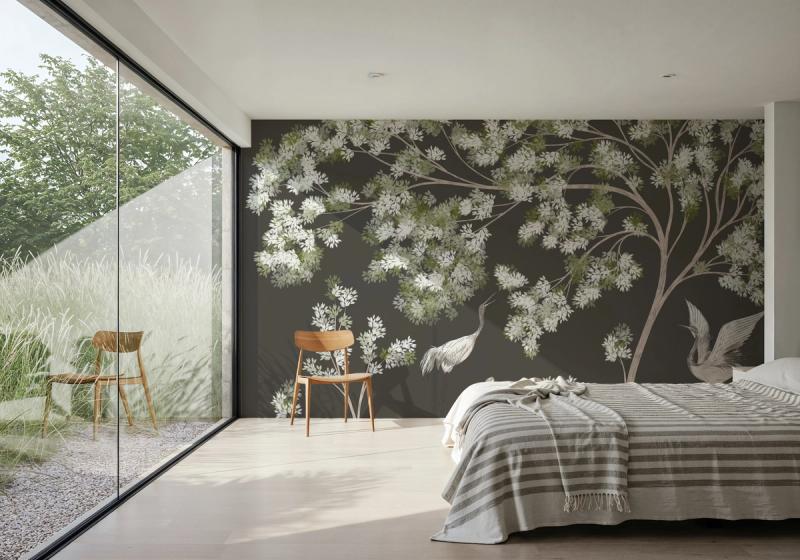 Kyoto Grace, Shadow Ash wallpaper mural 100% PVC-free and non-toxic