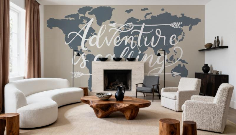 Mapped Out II Adventure wallpaper mural 100% PVC-free and non-toxic