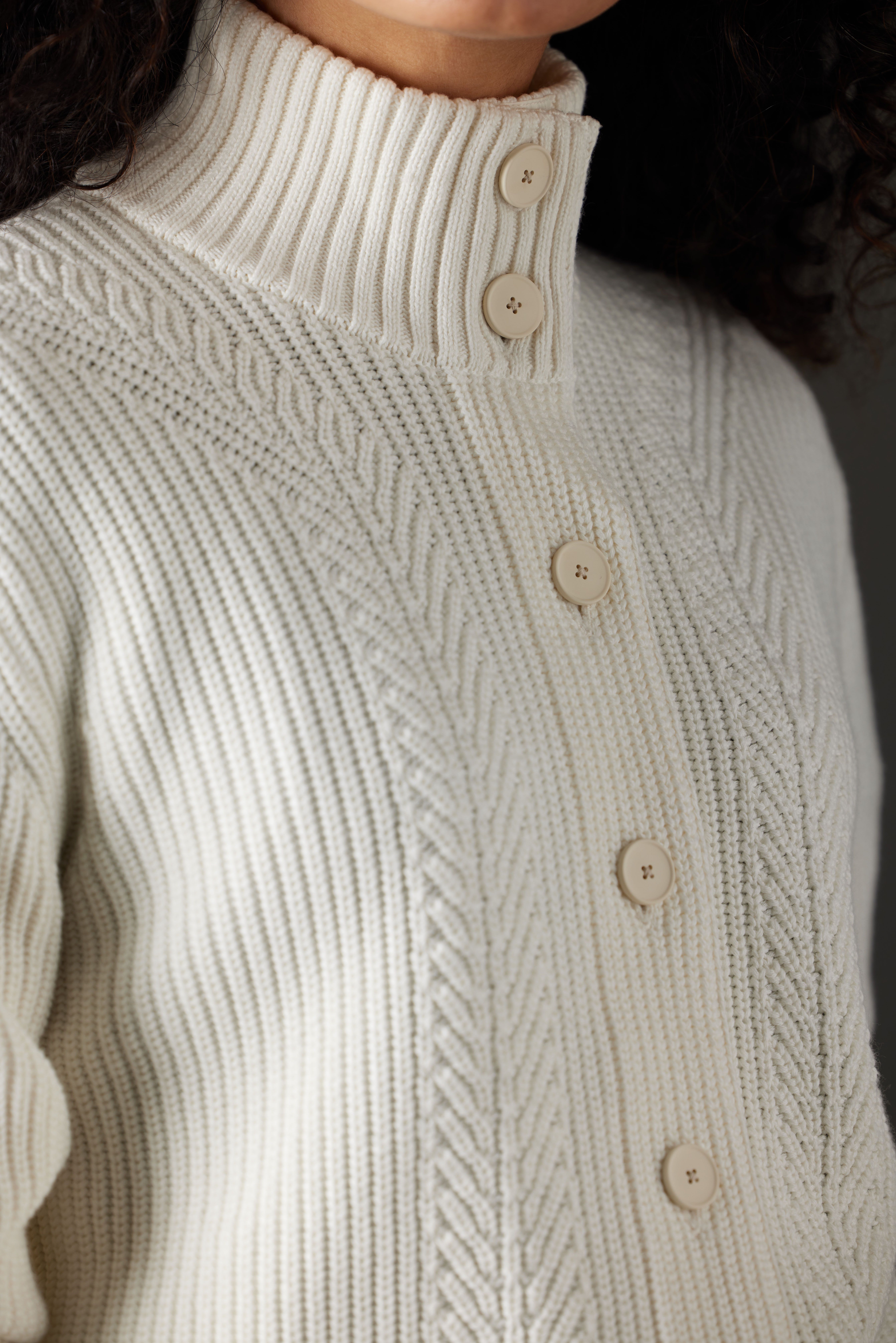 Cato Buttoned Sweater - Total Eclipse