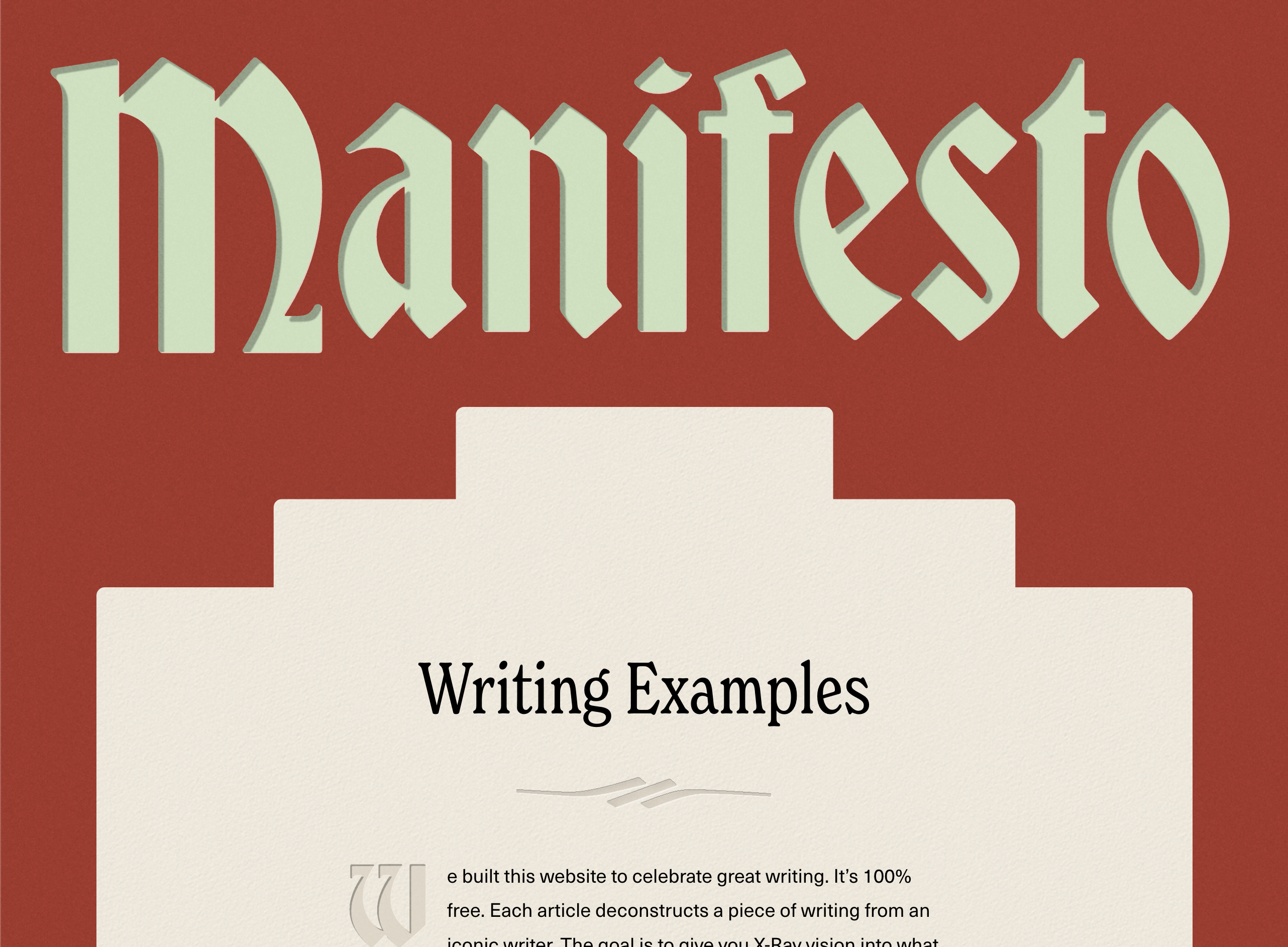 Manifesto | Writing Examples