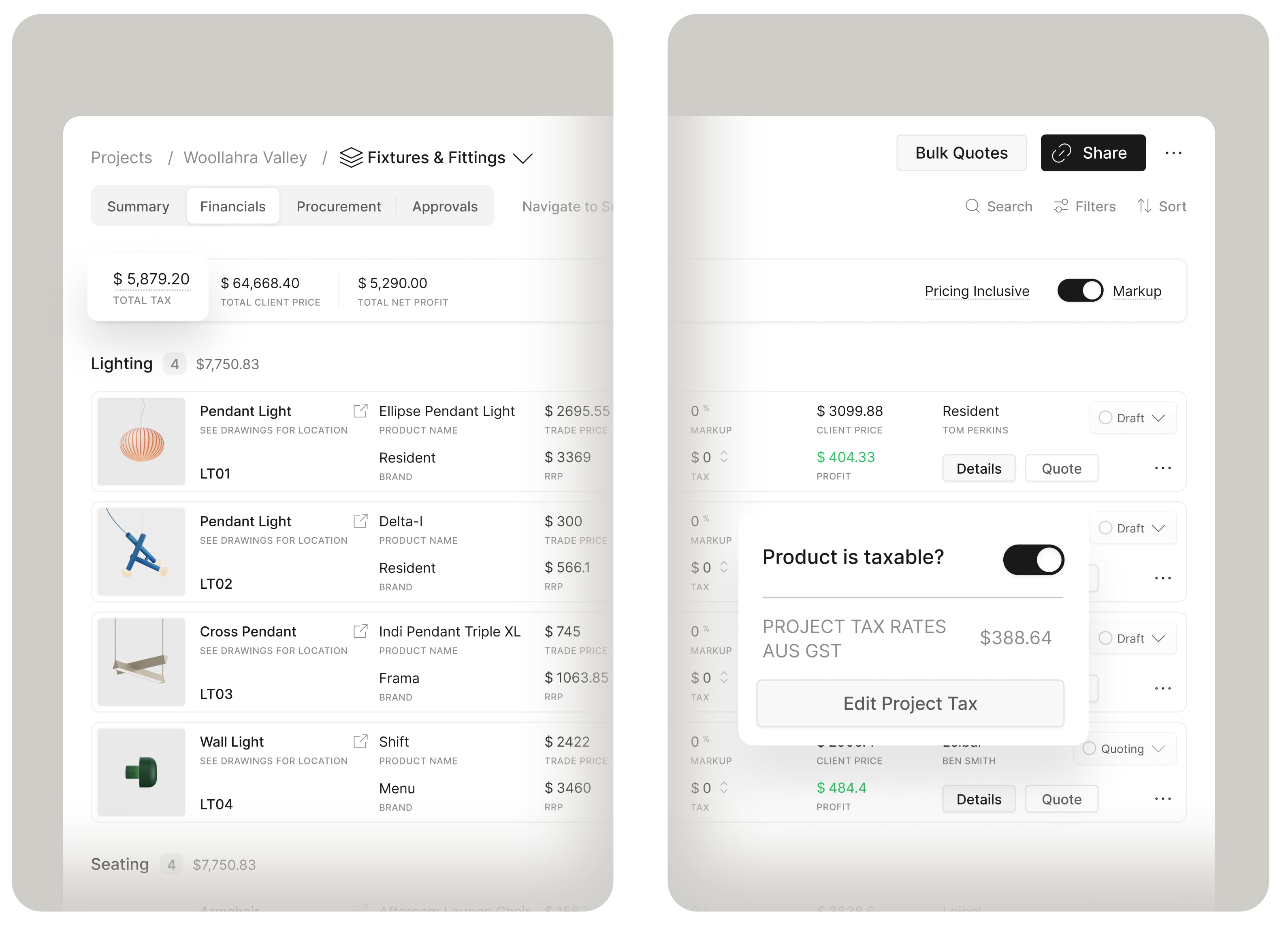 New Advanced Tax Settings