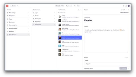 Studio Screenshots | SanityPress