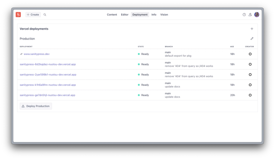 Studio Screenshots | SanityPress