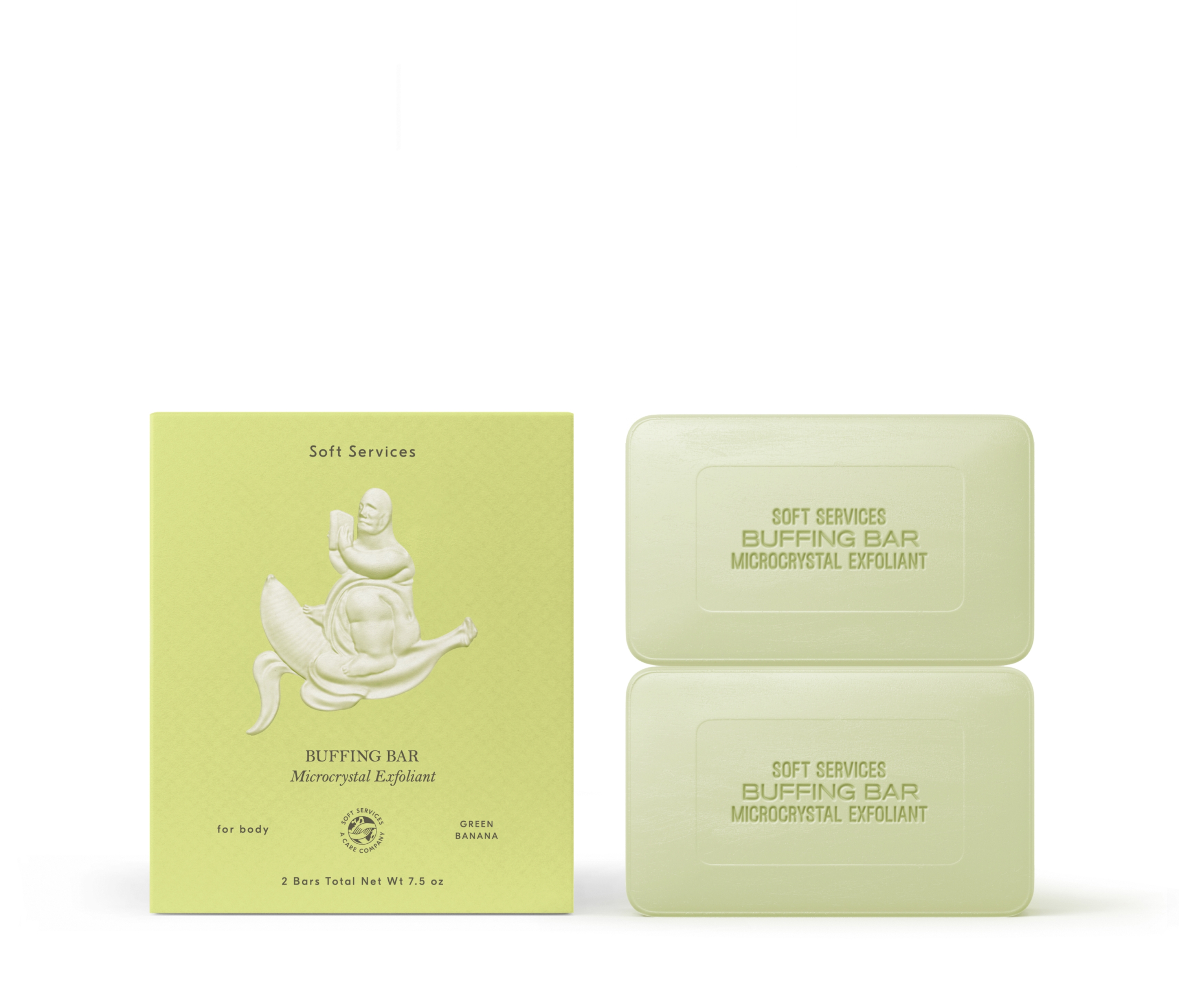 Green Banana Buffing Bar | Microcrystal Exfoliant for Body | Soft ...