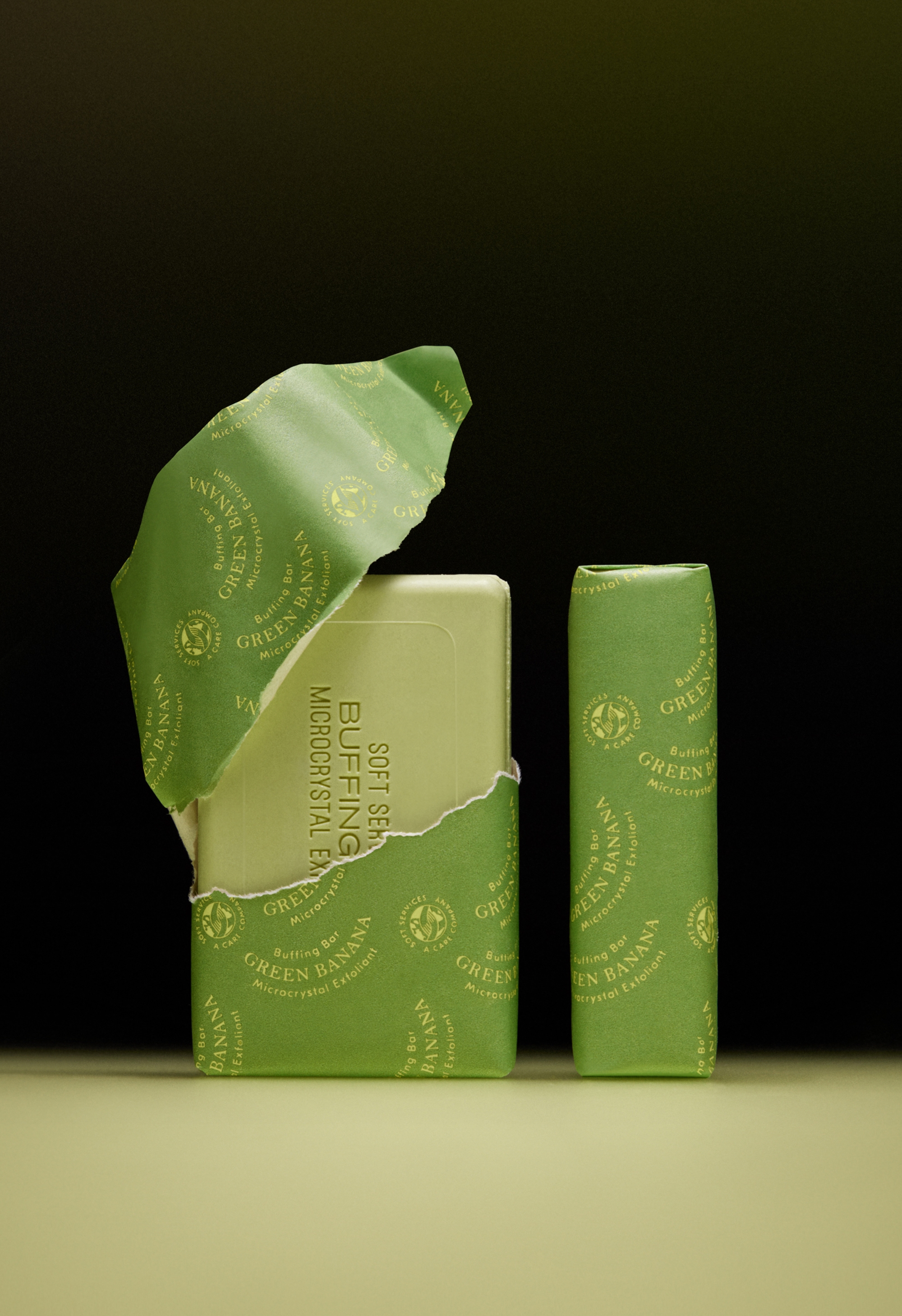 Green Banana Buffing Bar | Microcrystal Exfoliant for Body | Soft ...
