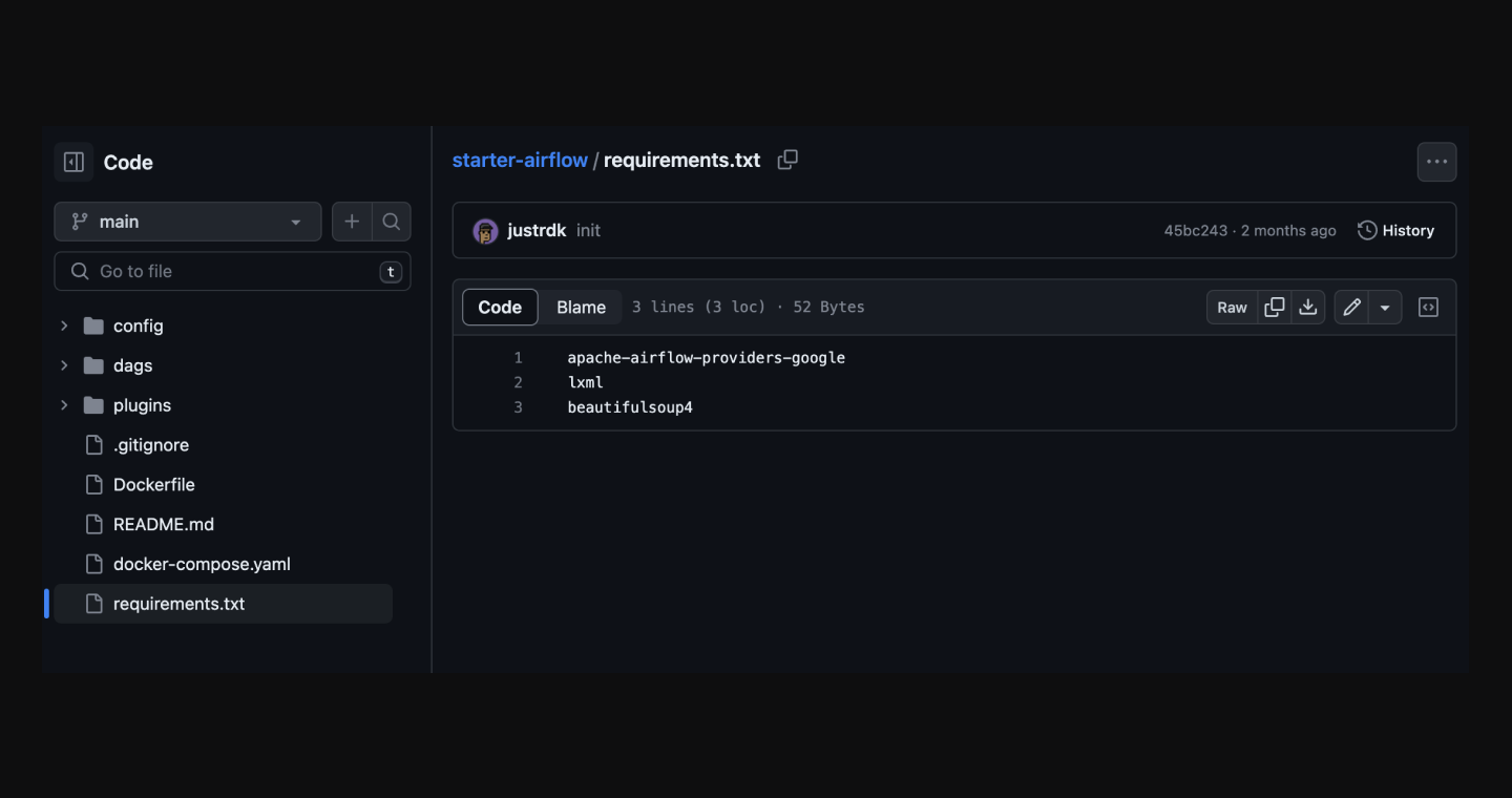Edit requirements.txt — Restack