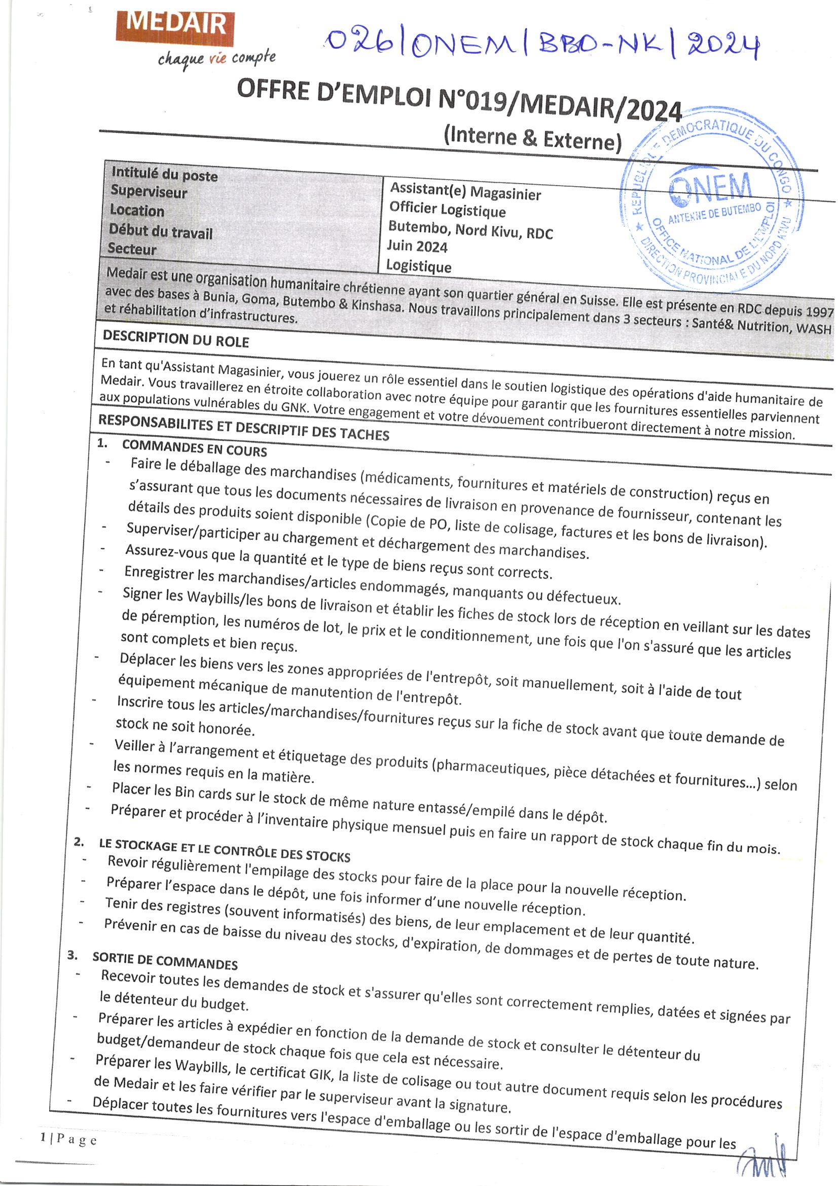 ASSISTANT(E) MAGASINIER | Aidapply Group - Optimise les potentiels avec ...