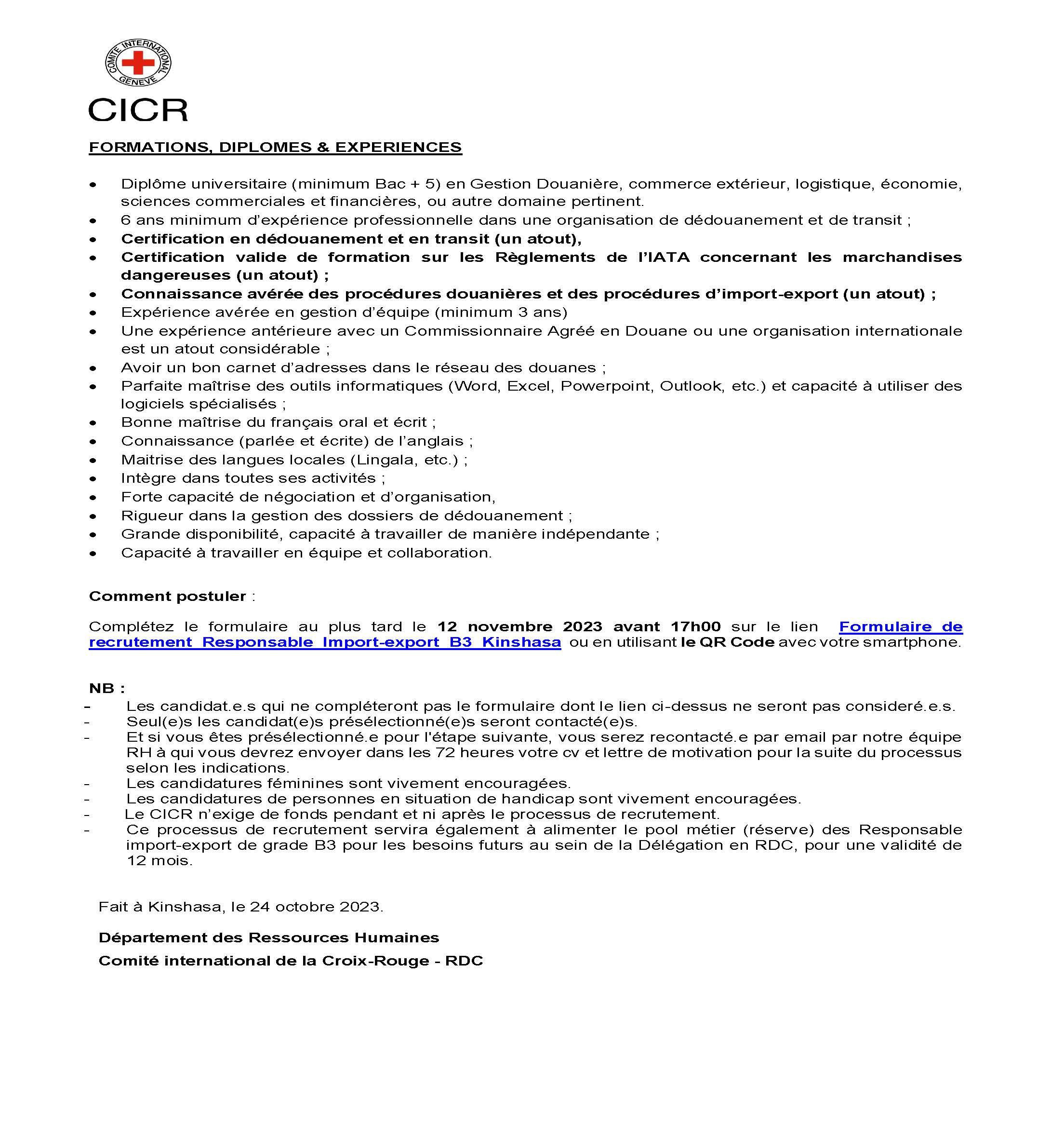 Un (e) Responsable import-Export | Aidapply Group - Optimise les ...