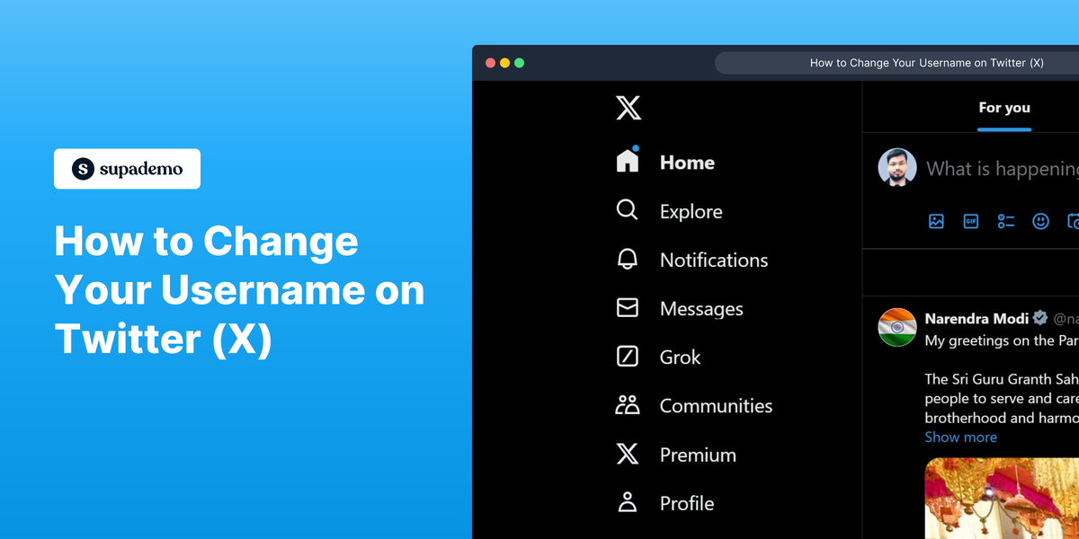 How to Change Your Username on Twitter (X) | Supademo Blog