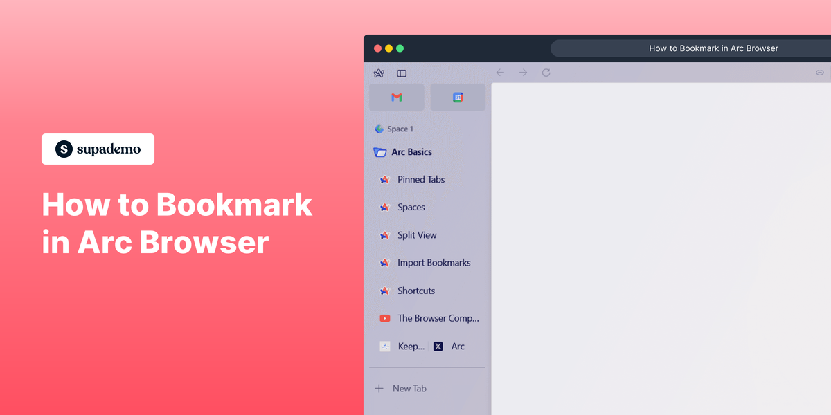 How to Bookmark in Arc Browser | Supademo Blog