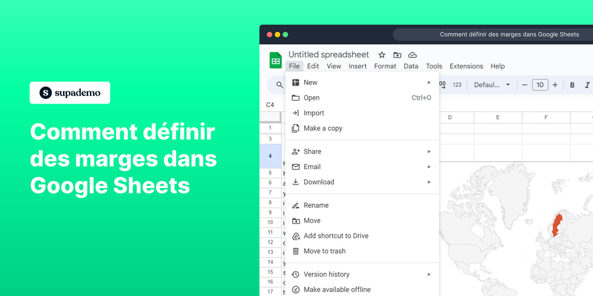 Comment définir des marges dans Google Sheets | Supademo Blog