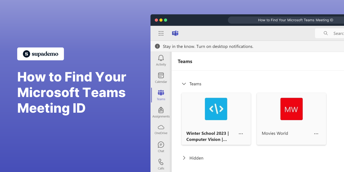 How to Find Your Microsoft Teams Meeting ID | Supademo Blog