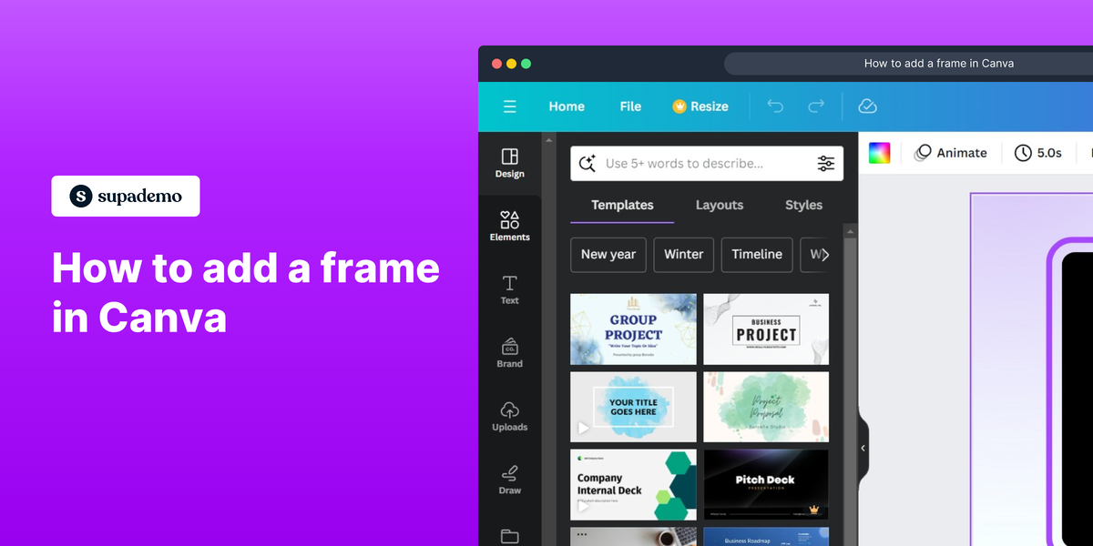 How to add a frame in Canva | Supademo Blog
