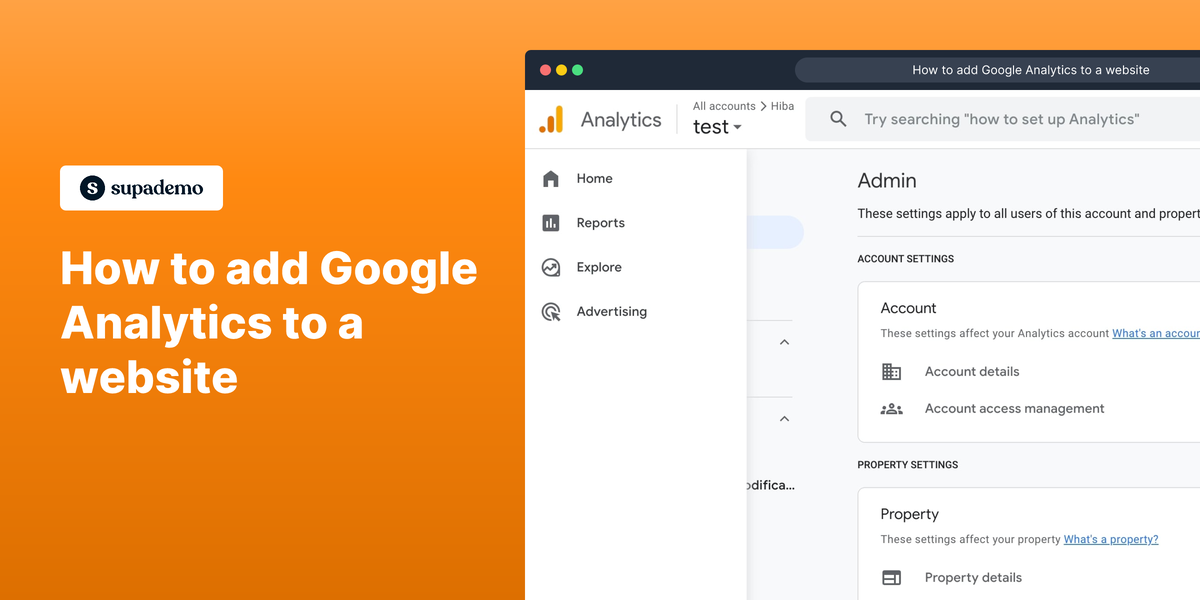 How to add Google Analytics to a website | Supademo Blog
