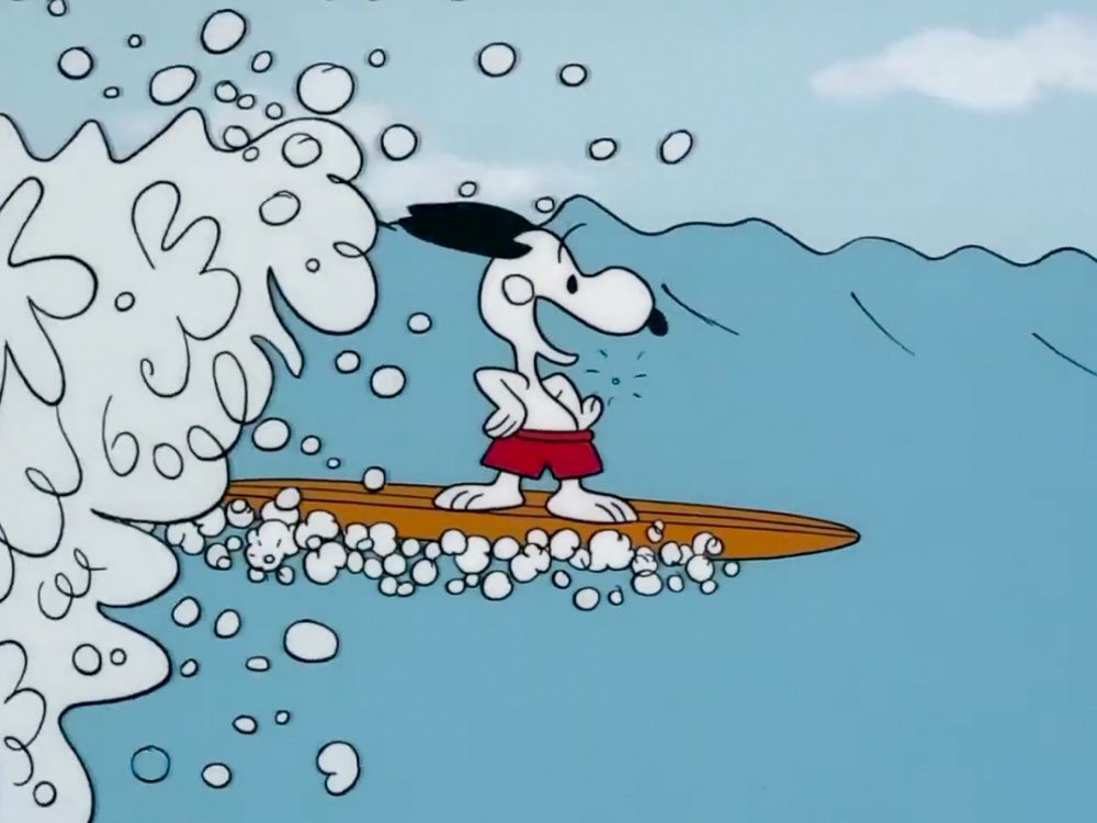 Snoopy Goes Surfing, from "Charlie Brown's All Stars" (1966 ...