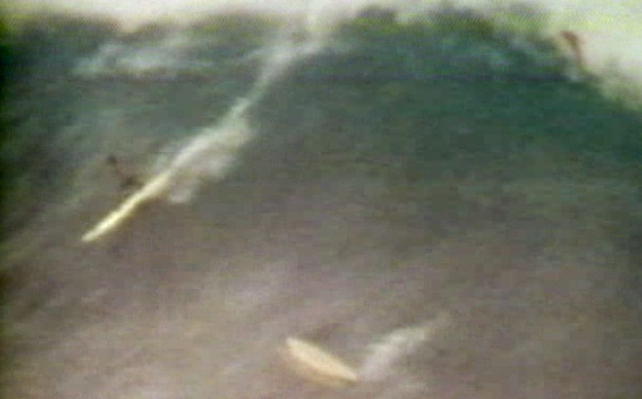 Video clip of Michael Ho surfing Waimea Bay in Hawaii, 1985 ...