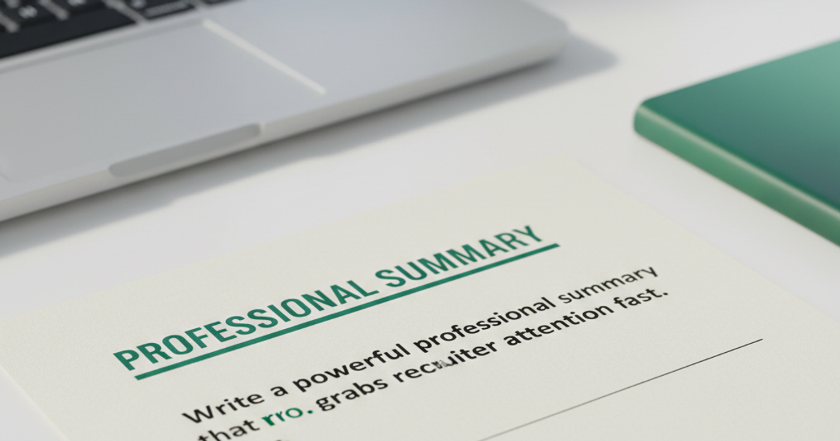 Powerful Professional Summary That Grabs Recruiters Fast