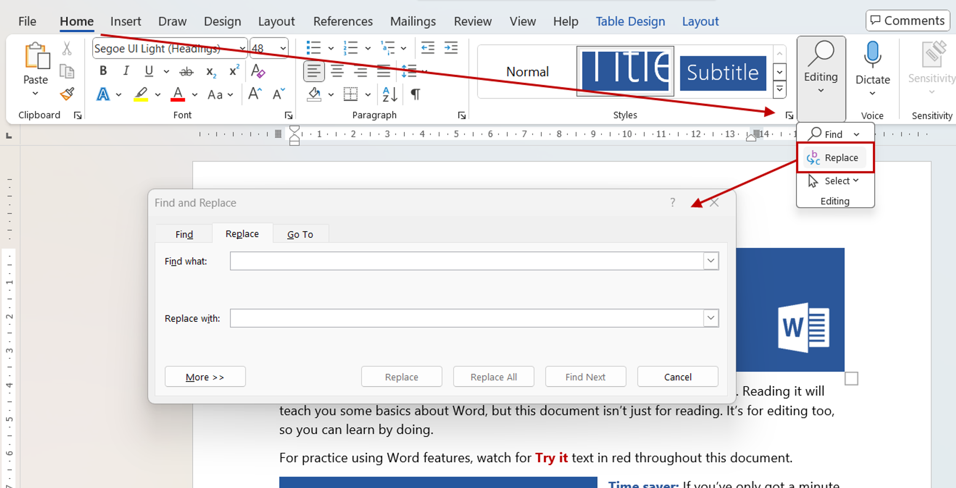 How to Find and Replace in Word